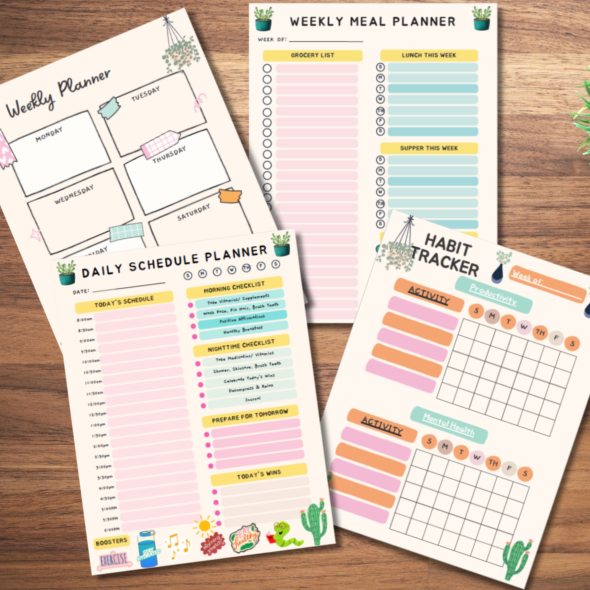 Editable ADHD Planner Adults, Planner for Work, ADHD Organization ...