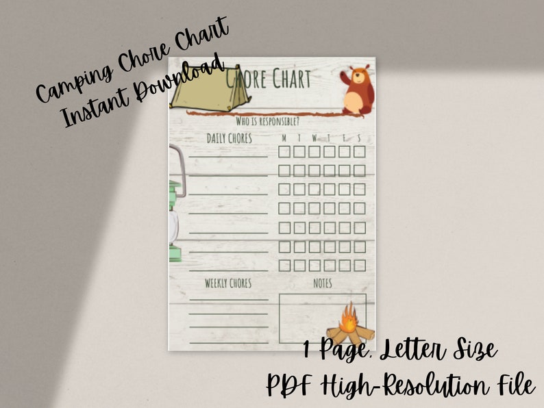 Kids' Chore Chart. Weekly Chore Chart. Daily Chore Chart. Printable ...