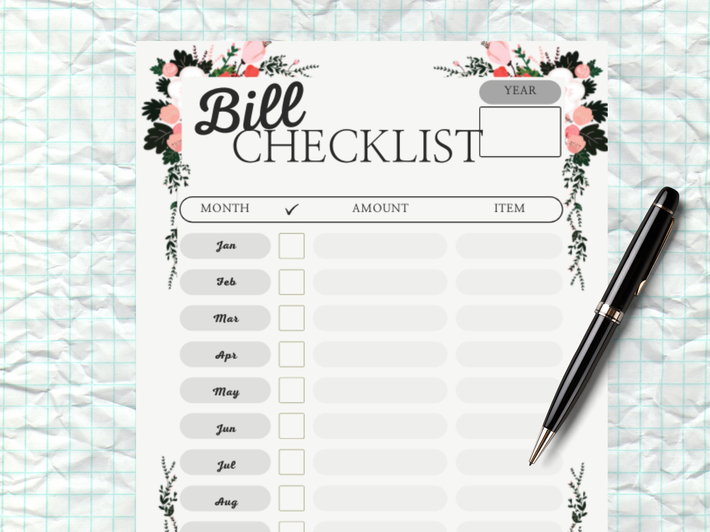 Bill Tracker Printable. Bill Checklist. Monthly Bill Checklist. Bill ...