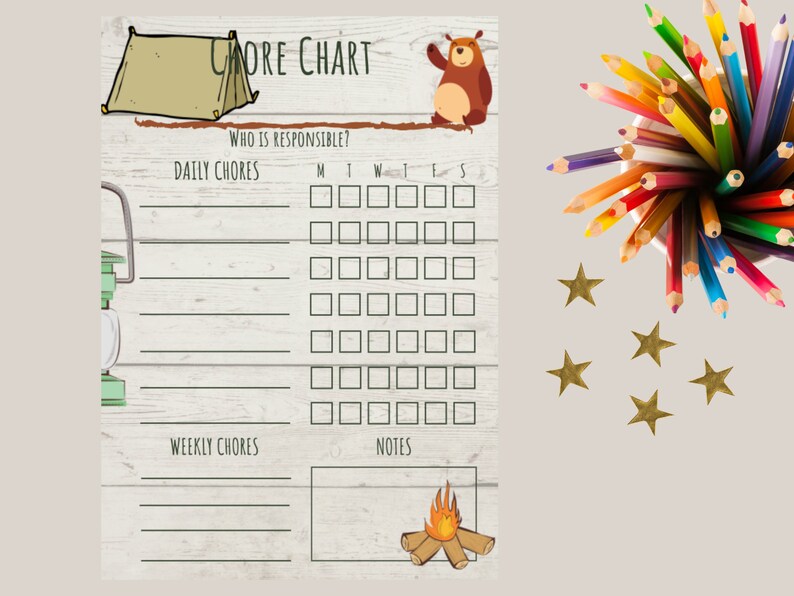 Kids' Chore Chart. Weekly Chore Chart. Daily Chore Chart. Printable ...
