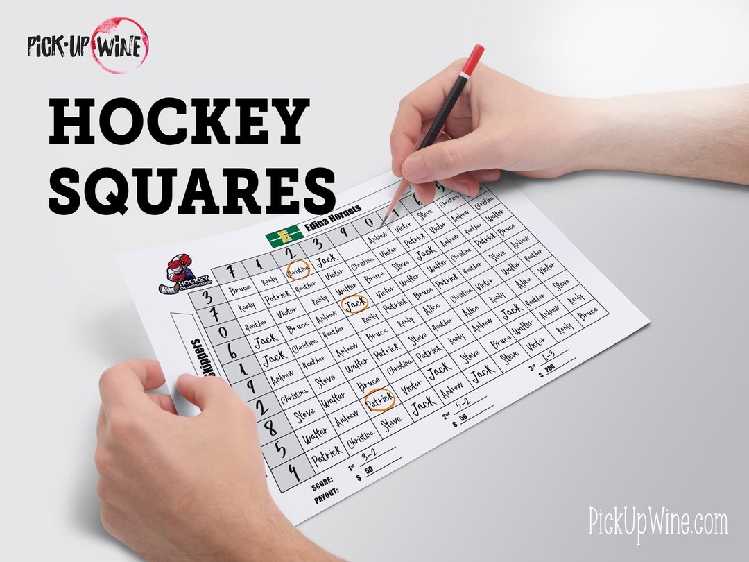 Editable Hockey Squares • Instant Digital Download • Hockey Party ...