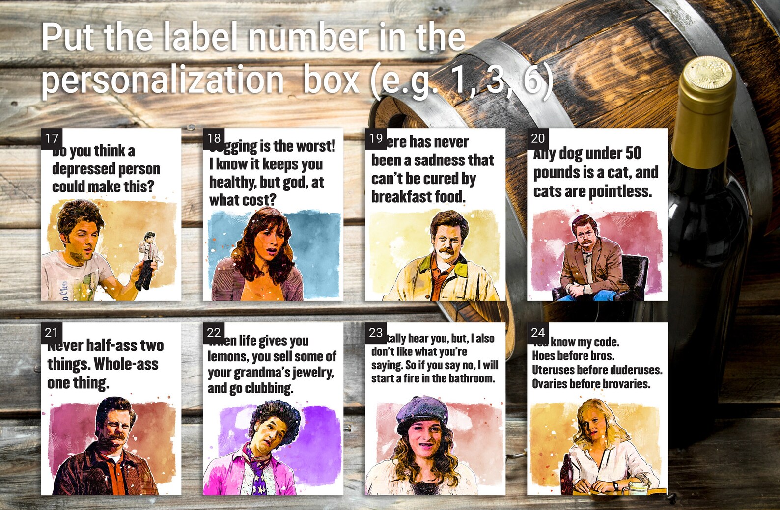 Parody Parks and Recreation Wine Label Ron Swanson Wine - Etsy