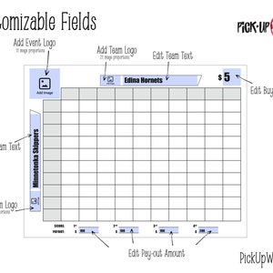 Editable Football Squares Instant Digital Download Football Party ...