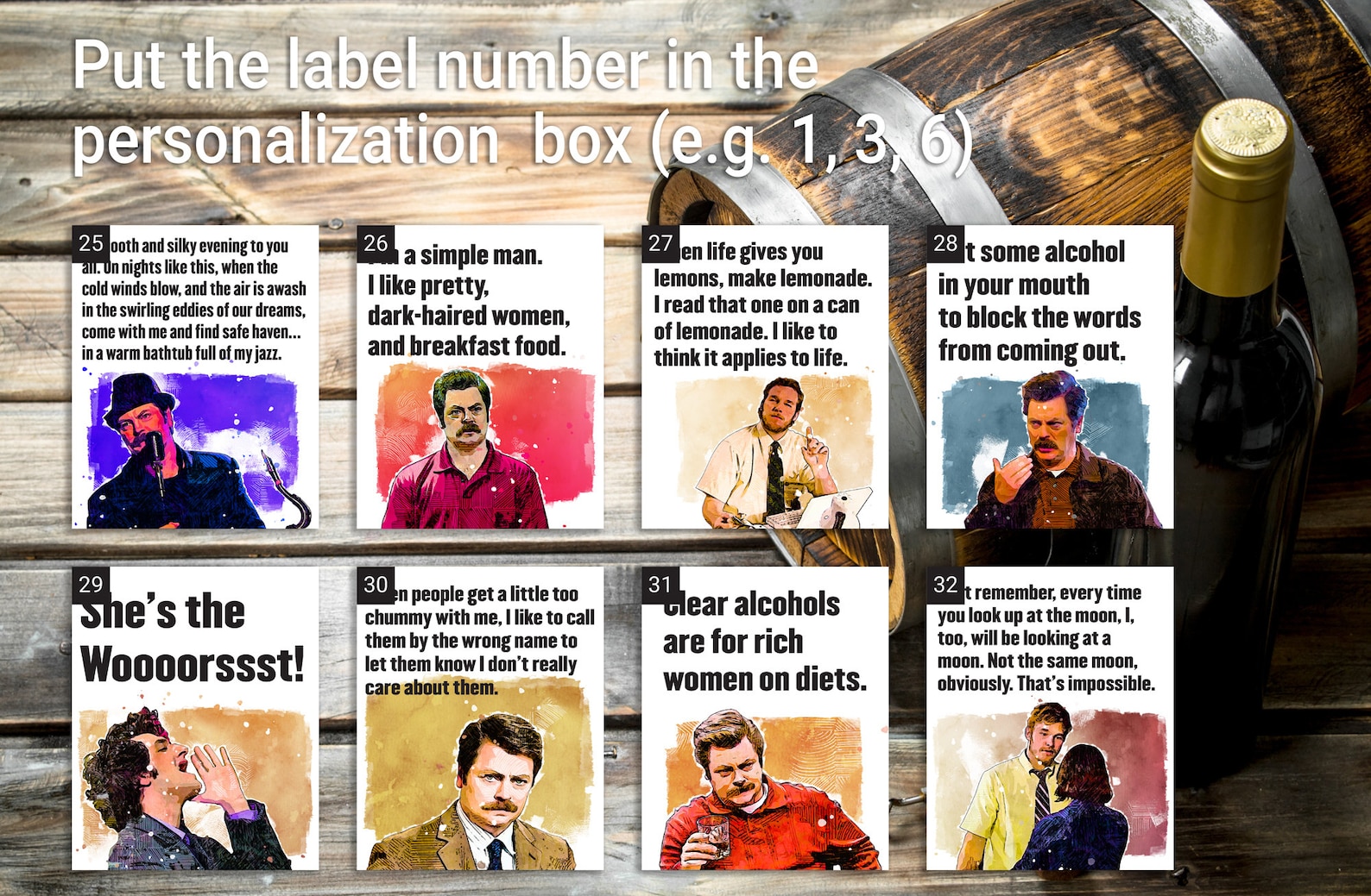 Parody Parks and Recreation Wine Label Ron Swanson Wine - Etsy