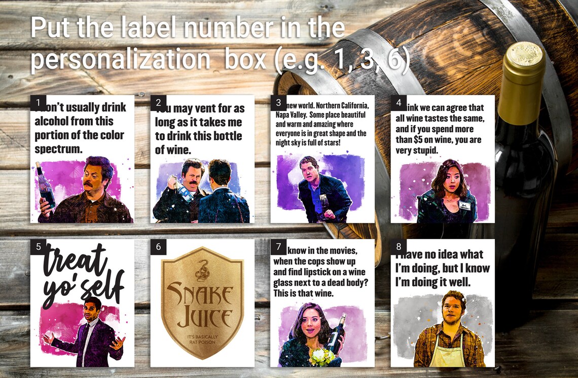 Parody Parks and Recreation Wine Label Ron Swanson Wine - Etsy