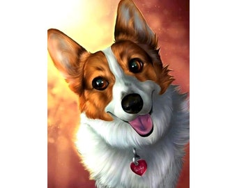 Dog Paint by Number Painting - Etsy