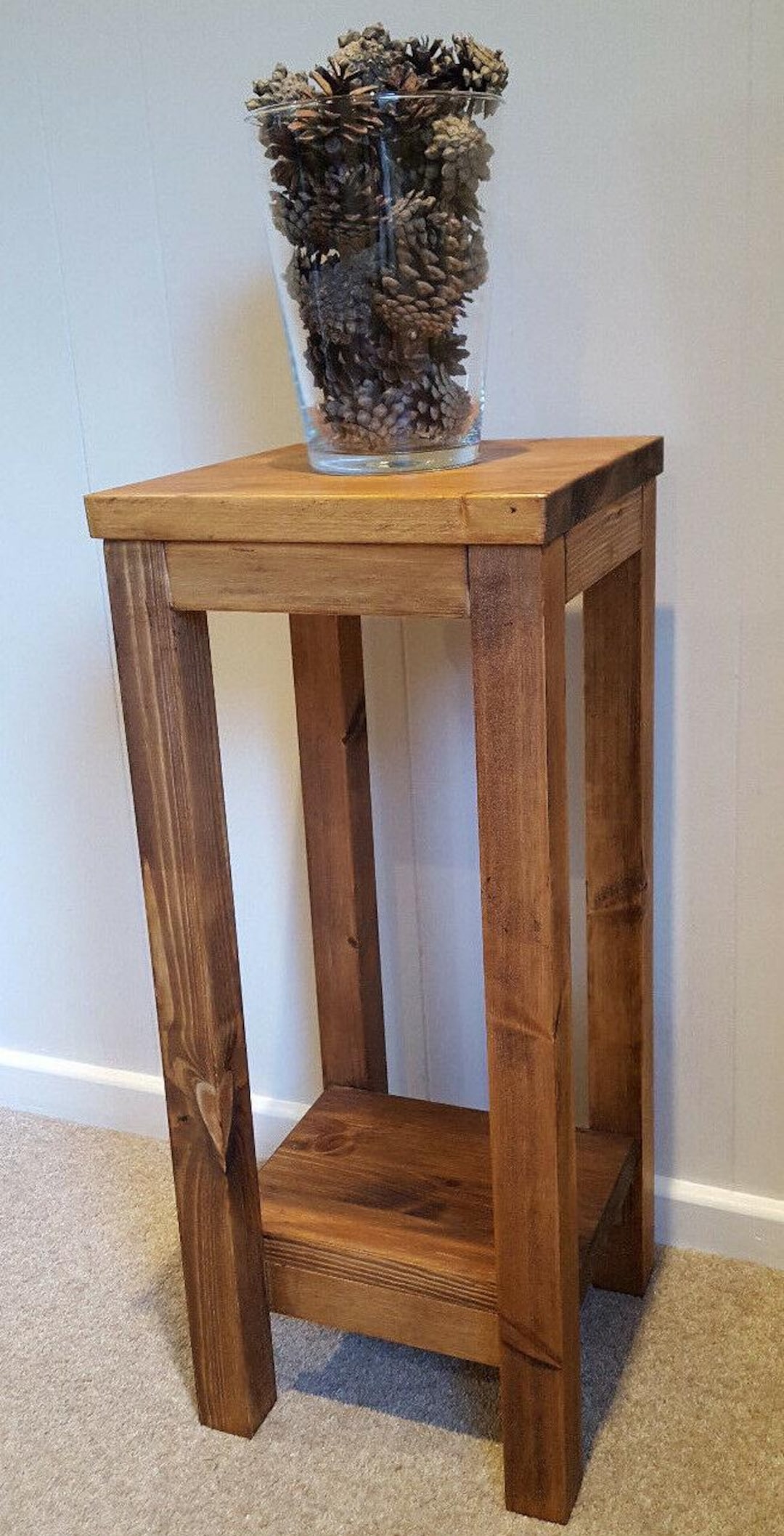 Solid Wood Tall Side Table - H70 X W30 X D30cm - Various Colours ...