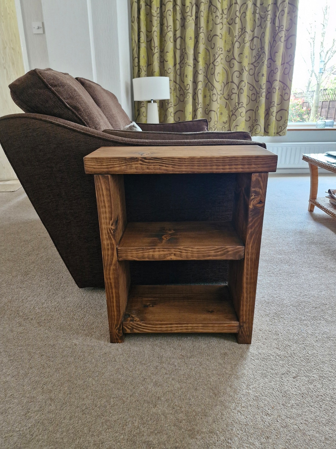 Rustic Farmhouse Style Double Shelf Solid Wood Side Table - Various ...