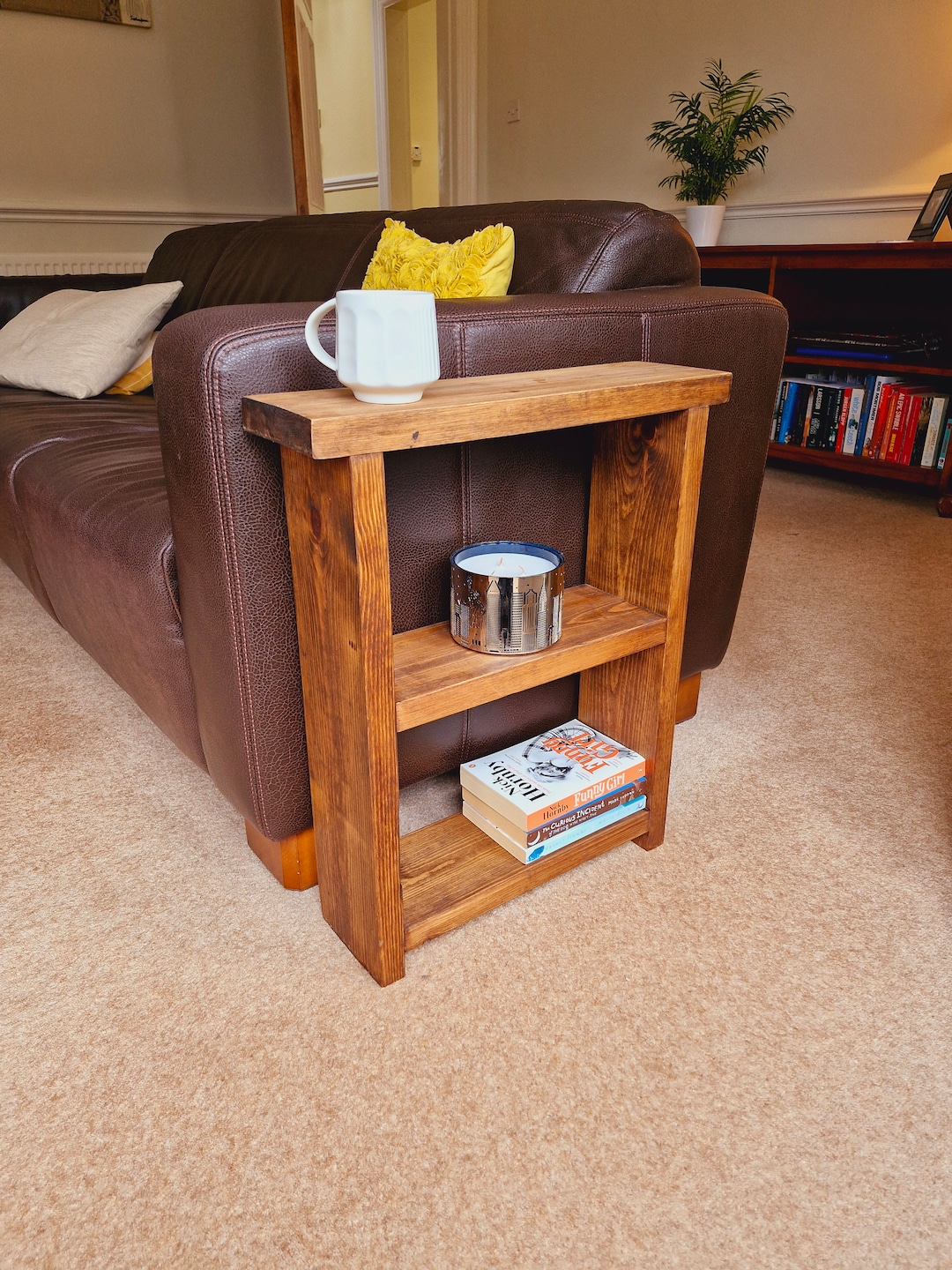 Solid Wood Double Shelf Sofa Table Narrow Side Table - Various Sizes ...