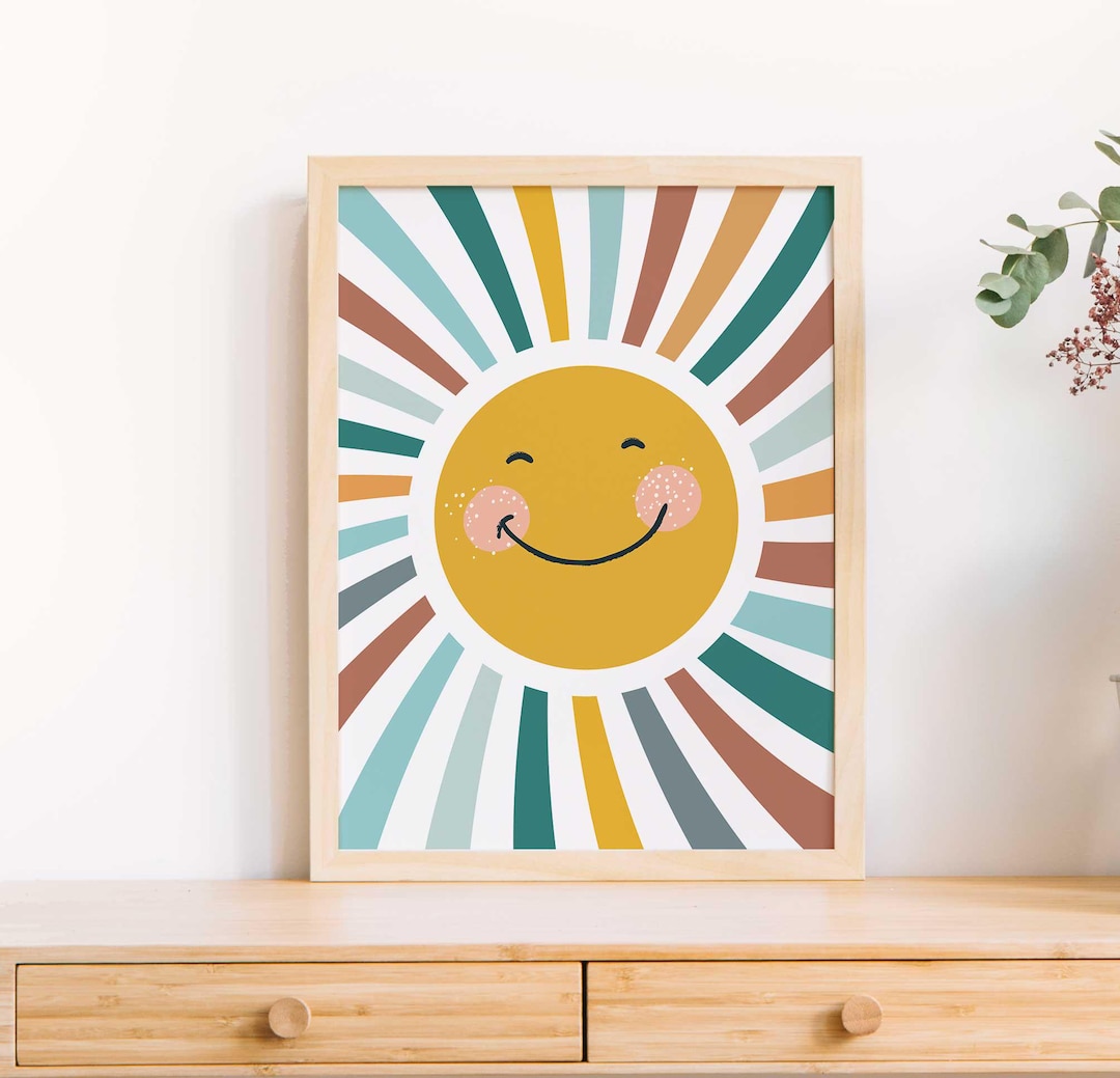 Children's Room Poster Sun, Instant Download, Sunbeams Picture Boys ...