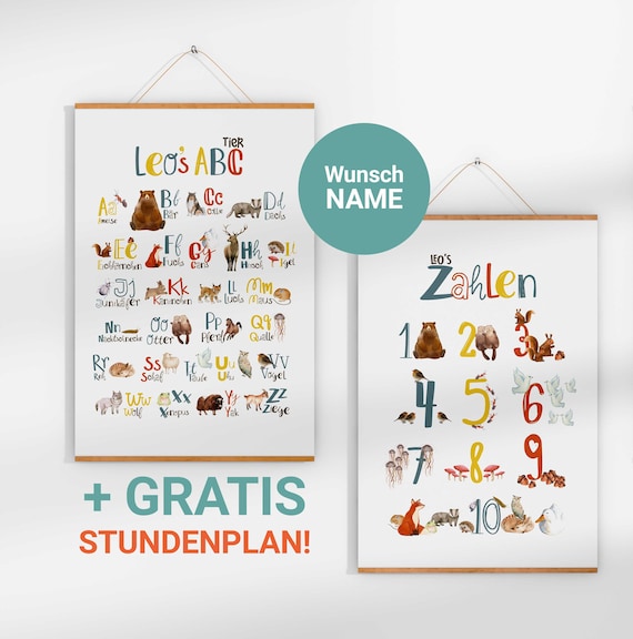 ABC Poster Set Timetable Personalized With Name Back to - Etsy