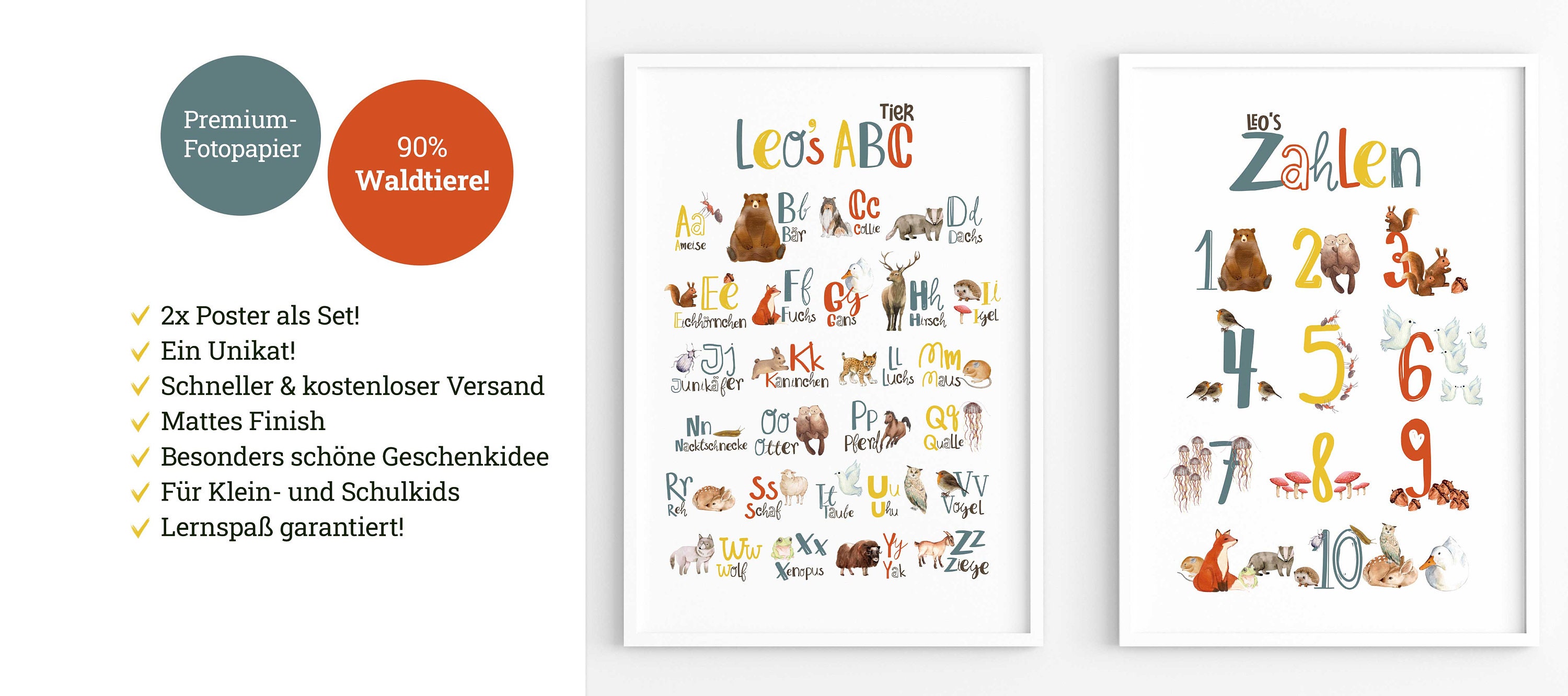 ABC Poster Set Timetable Personalized With Name Back to - Etsy