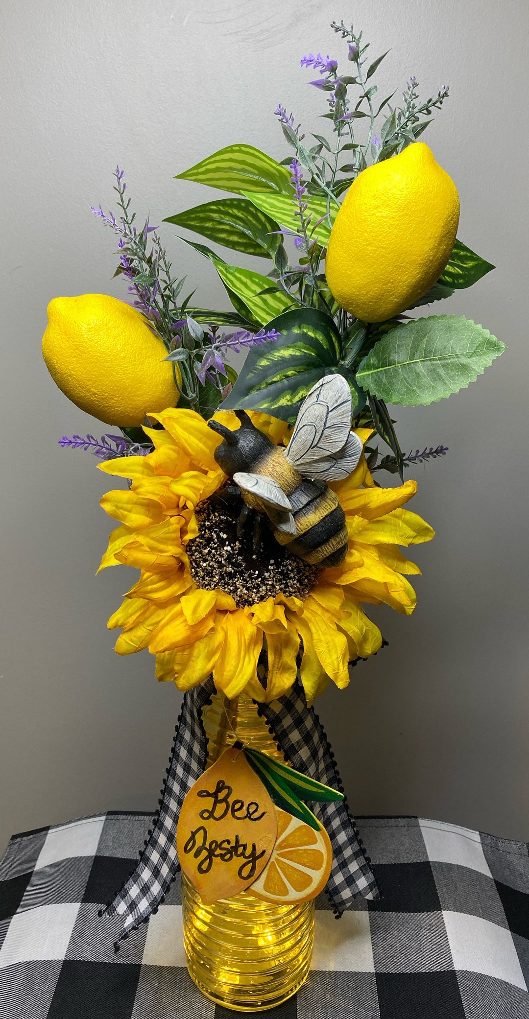 Bee Zesty Honey Bee Lighted Floral Home Decor, Lemon Decor for Kitchens ...