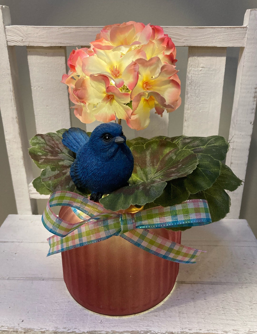 Pretty at Night Pink Geranium and Bluebird, Geranium All Aglow in a ...