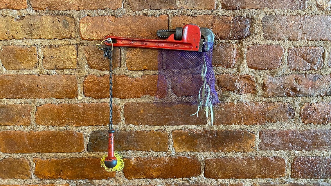 Iron Wrench and Fire Alarm Glass Breaker Wall Decor Floral Arrangement ...