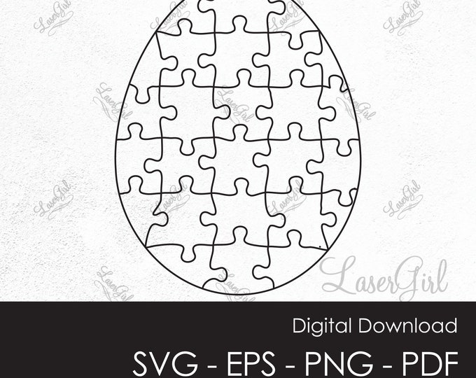 Easter Egg Puzzle SVG - Etsy