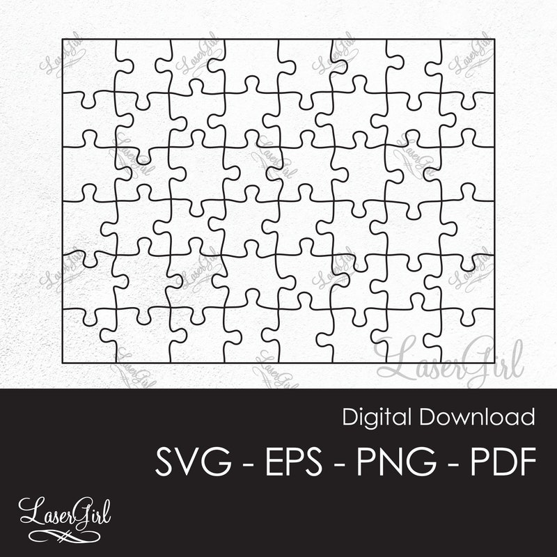 6 Piece Puzzle Template - Etsy
