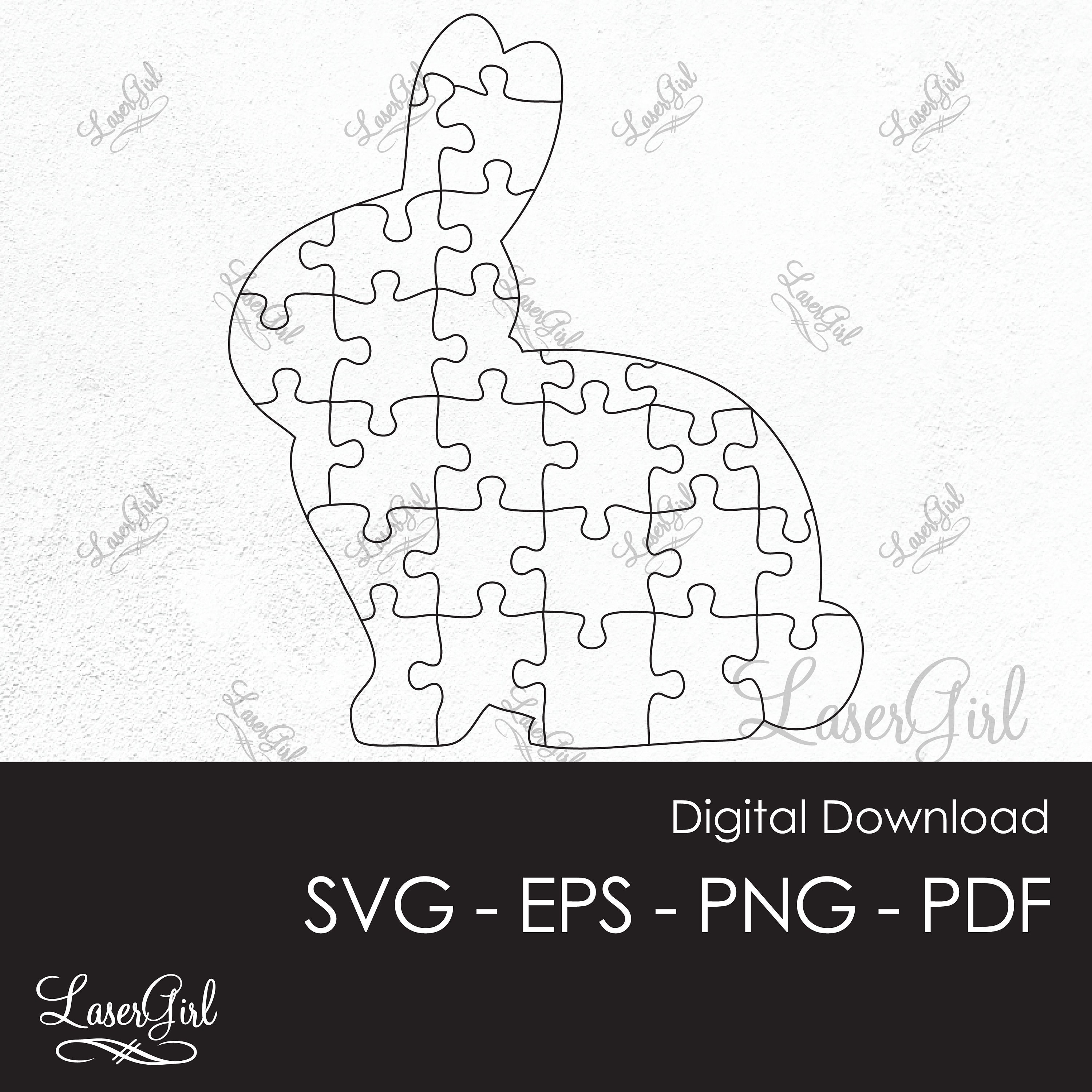 Baby Bunny Rabbit Puzzle SVG - Etsy