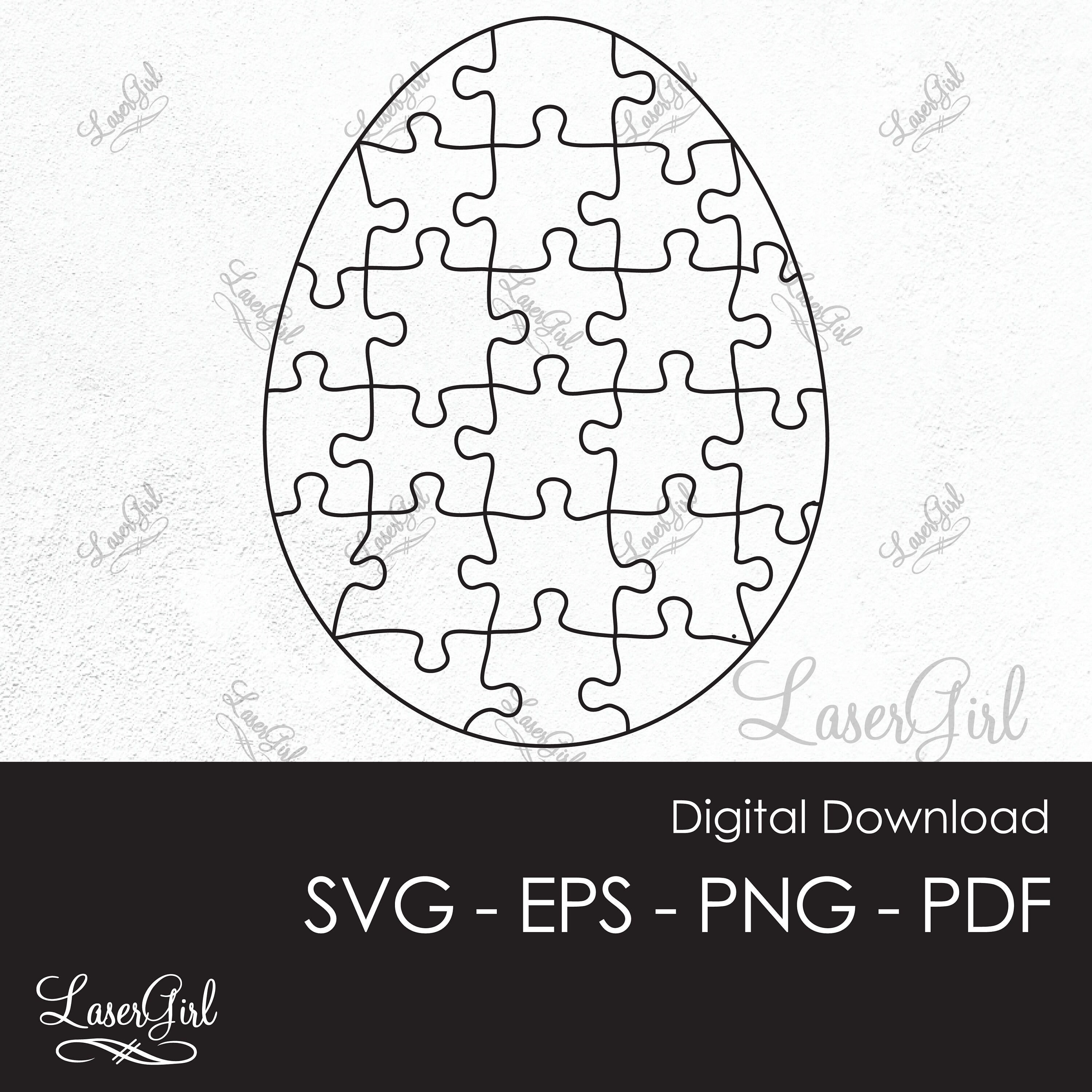 Easter Egg Puzzle SVG - Etsy