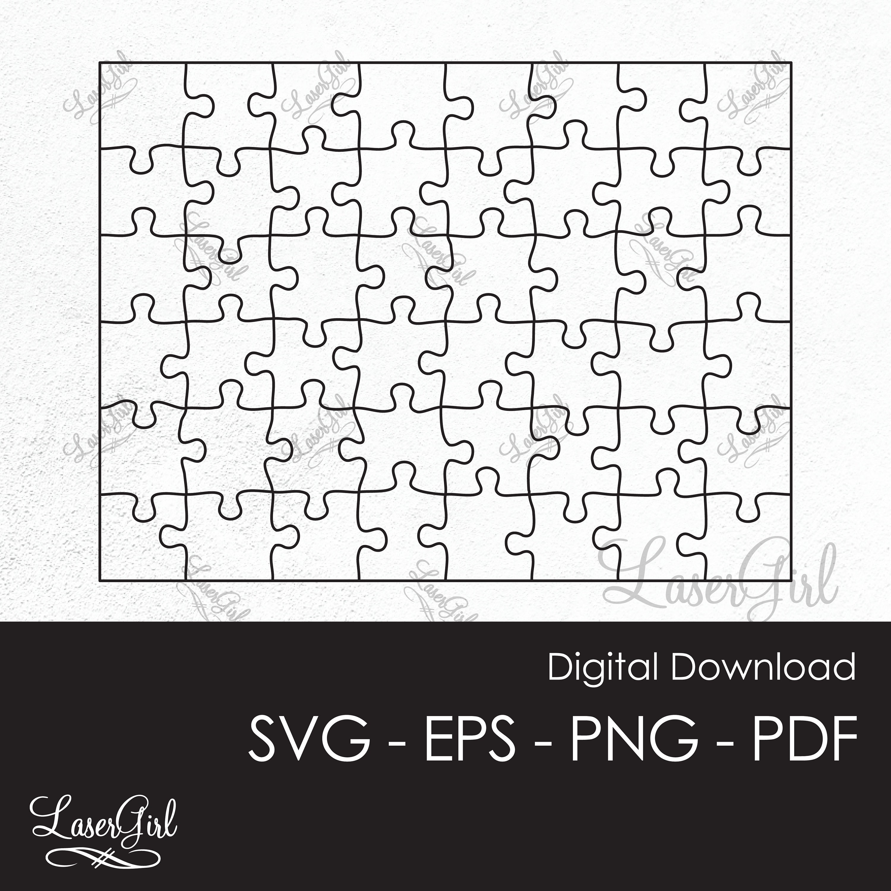 Rectangle Basic Puzzle SVG - Etsy