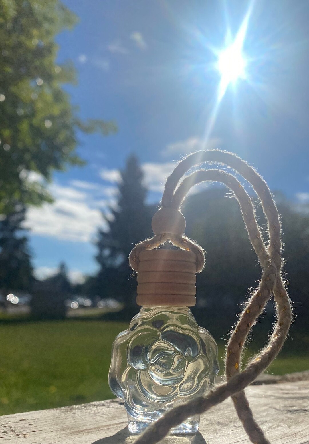 FLOWER Bottle Boho-chic Oil Diffuser. Handmade Hanging Oil Diffuser. Car Accessories ...