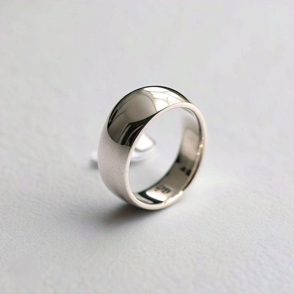 Pure 999 Solid Silver Dome Ring , Hypoallergenic Silver Rings , Unisex ...