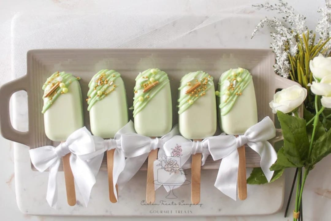 Sage and Gold Cakesicles - Etsy