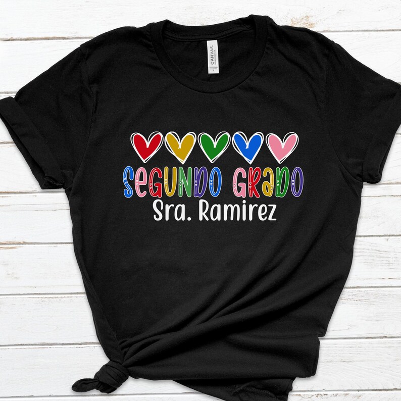 Segundo Grado Maestra T-shirt, Maestra Personalized Teacher Shirt ...