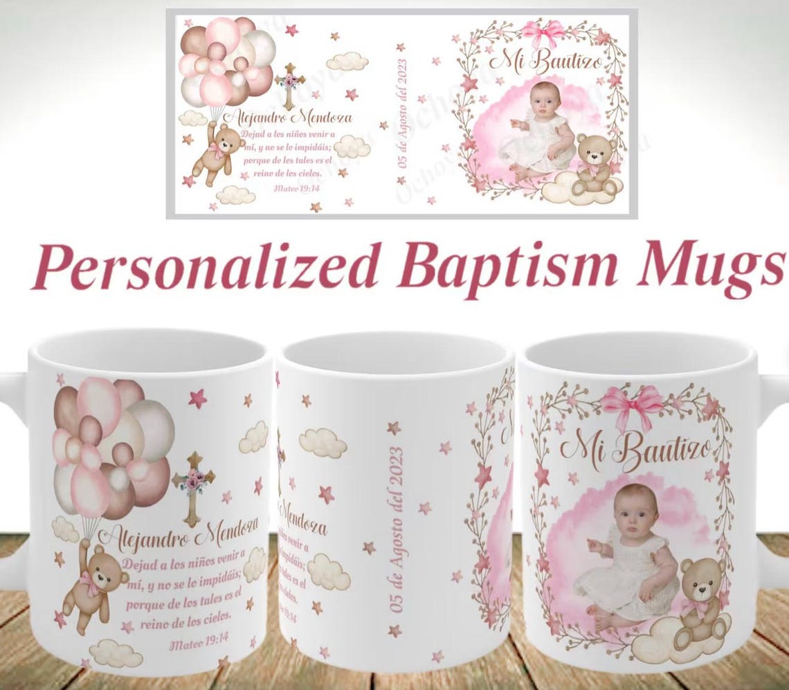 Baptism Personalized Mugs. Cute Baptism Mugs, Tazas De Recuerdo ...