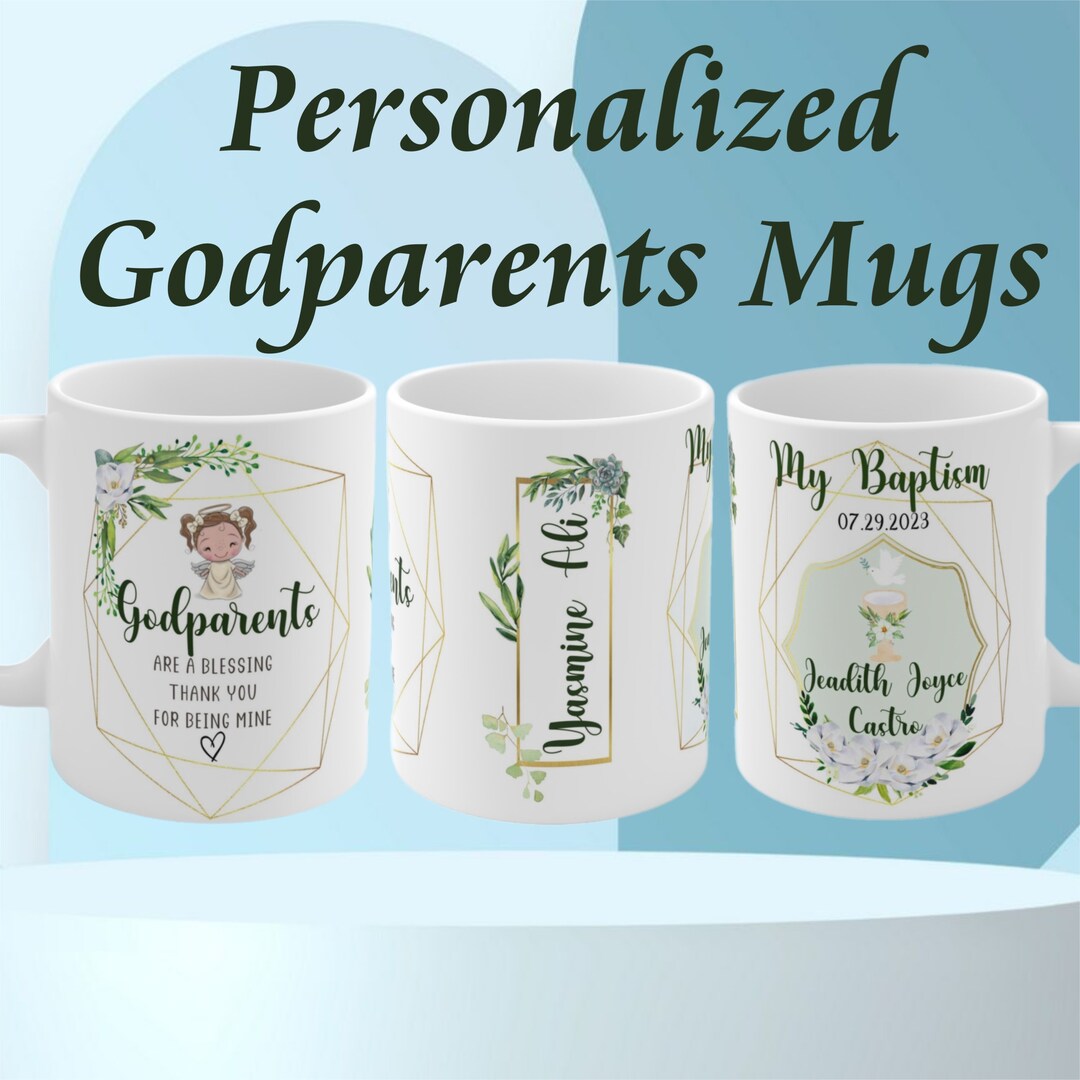 Baptism Personalized Mugs. Godparents Gift, Godmother Mug Gift ...