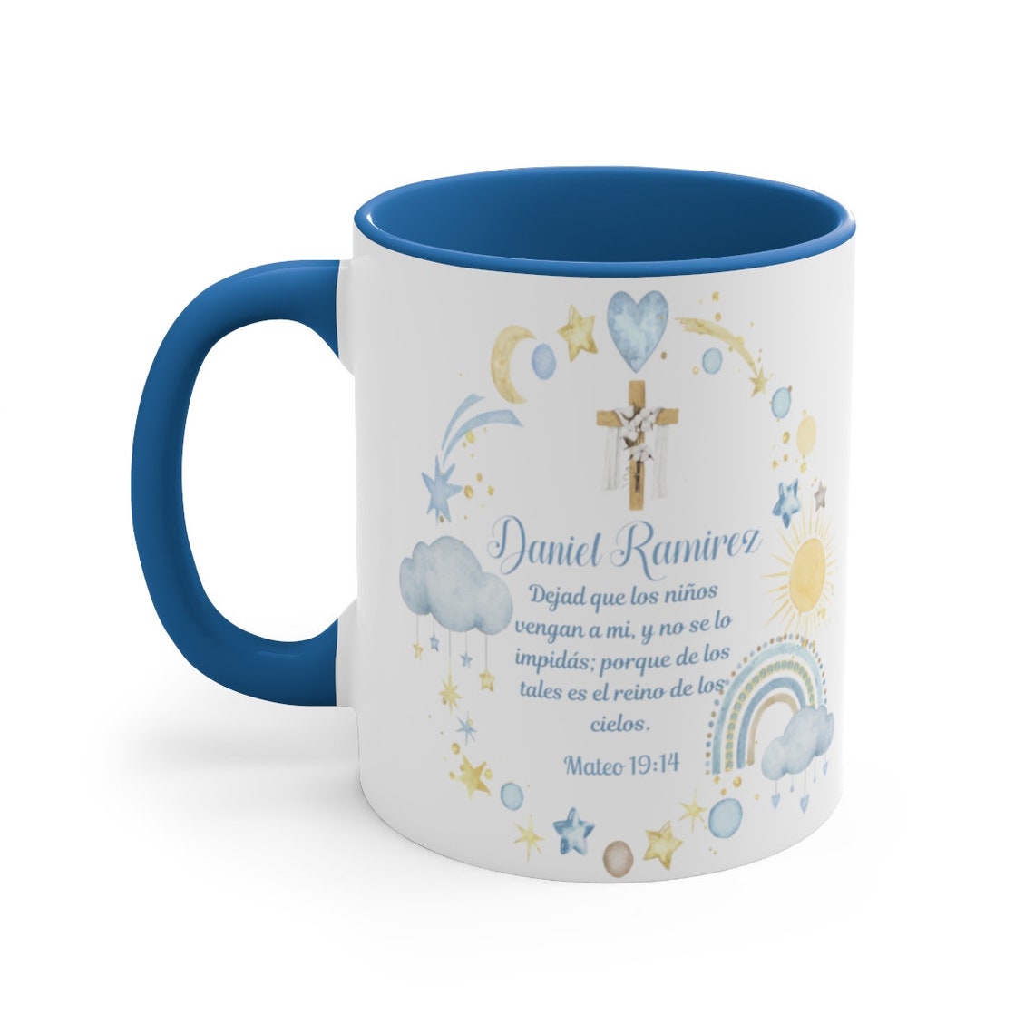 Baptism Personalized Mugs. Cute Boy Baptism Mugs, Tazas De Recuerdo ...