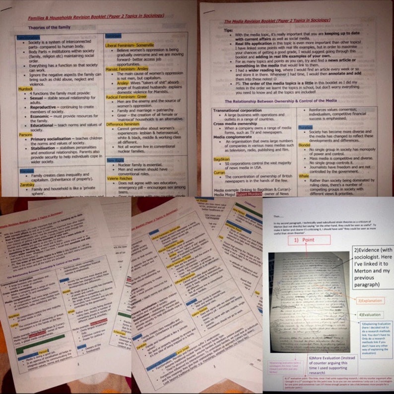 Sociology A Level Revision Notes and Essays A* - Etsy