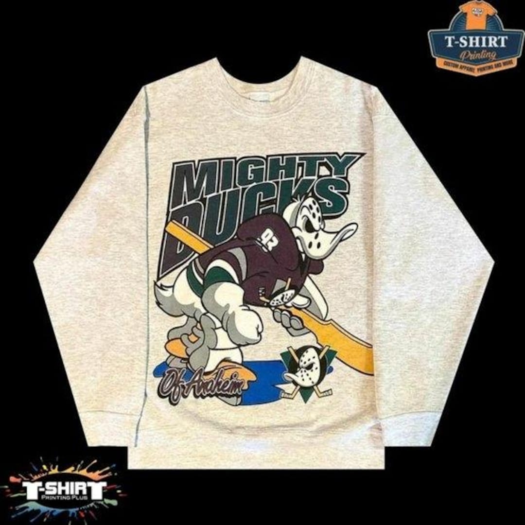 Vintage NHL Mighty Ducks Mascot Logo Sweatshirt, Mighty Ducks Shirt ...