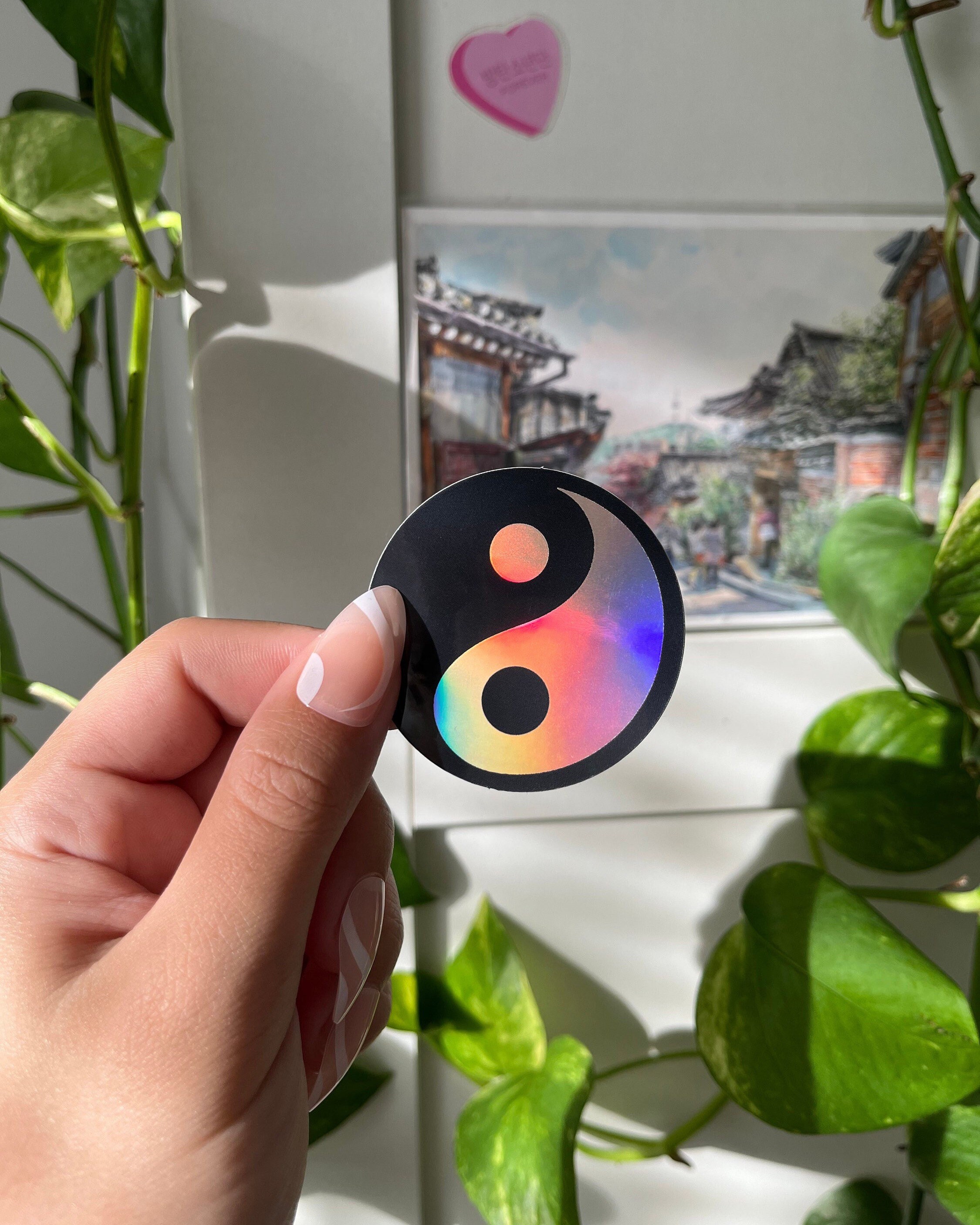 Holographic Yin Yang Sticker Cute Waterproof Vinyl Sticker - Etsy