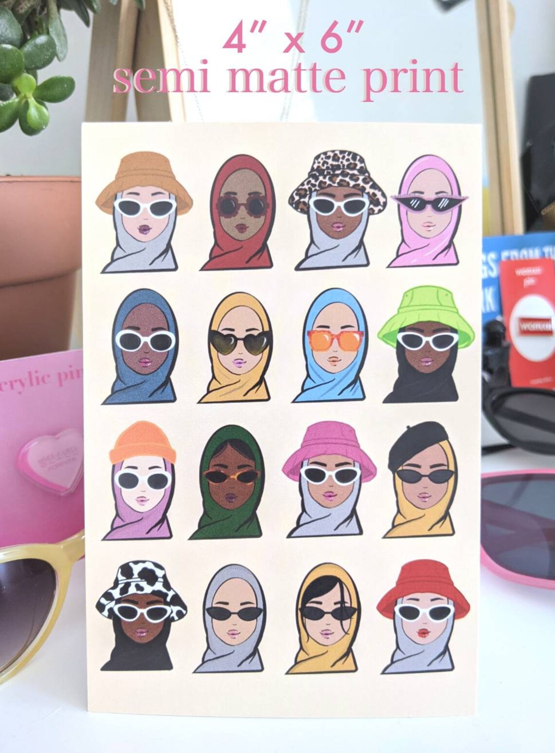 Hijabi Girl Print Muslim Art Print Postcard Bookmark - Etsy