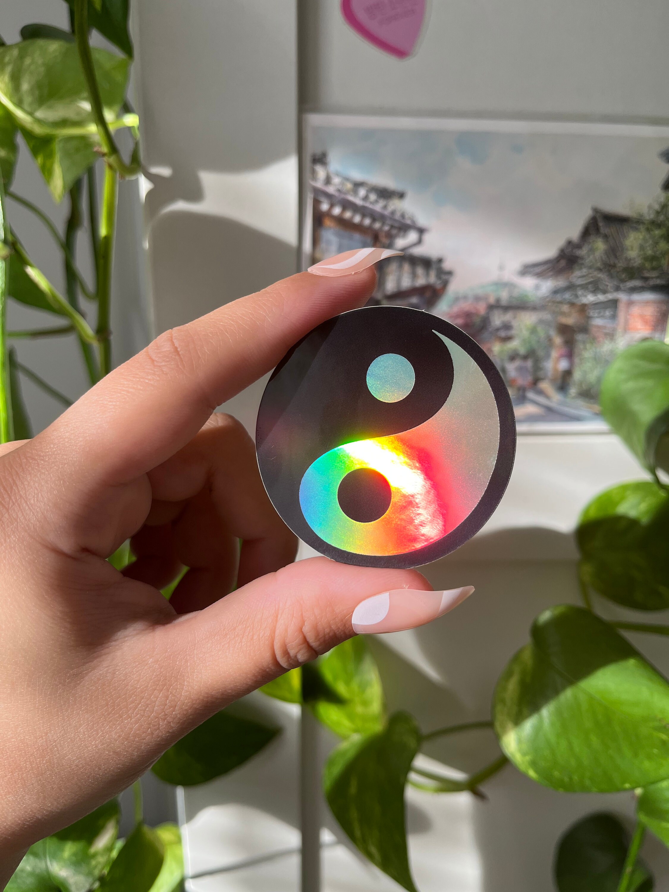 Holographic Yin Yang Sticker Cute Waterproof Vinyl Sticker - Etsy