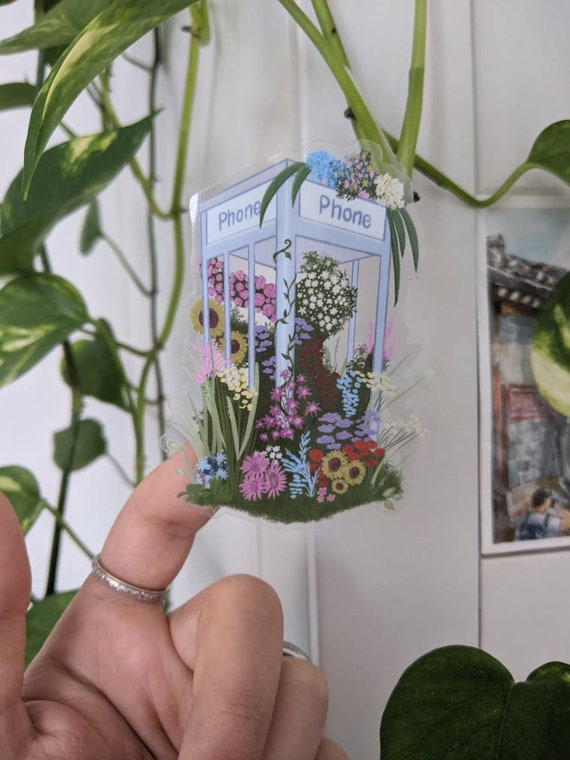 Floral Phone Booth Sticker Waterproof Vinyl Sticker for | Etsy