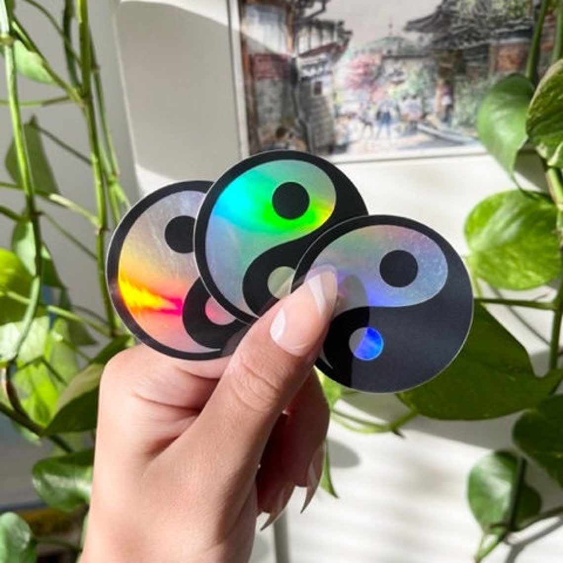 Holographic Yin Yang Sticker Cute Waterproof Vinyl Sticker - Etsy