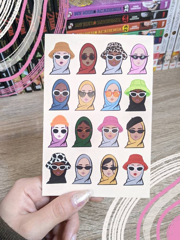 Hijabi Girl Print | Muslim Art Print | Postcard | Bookmark | Wall Art ...