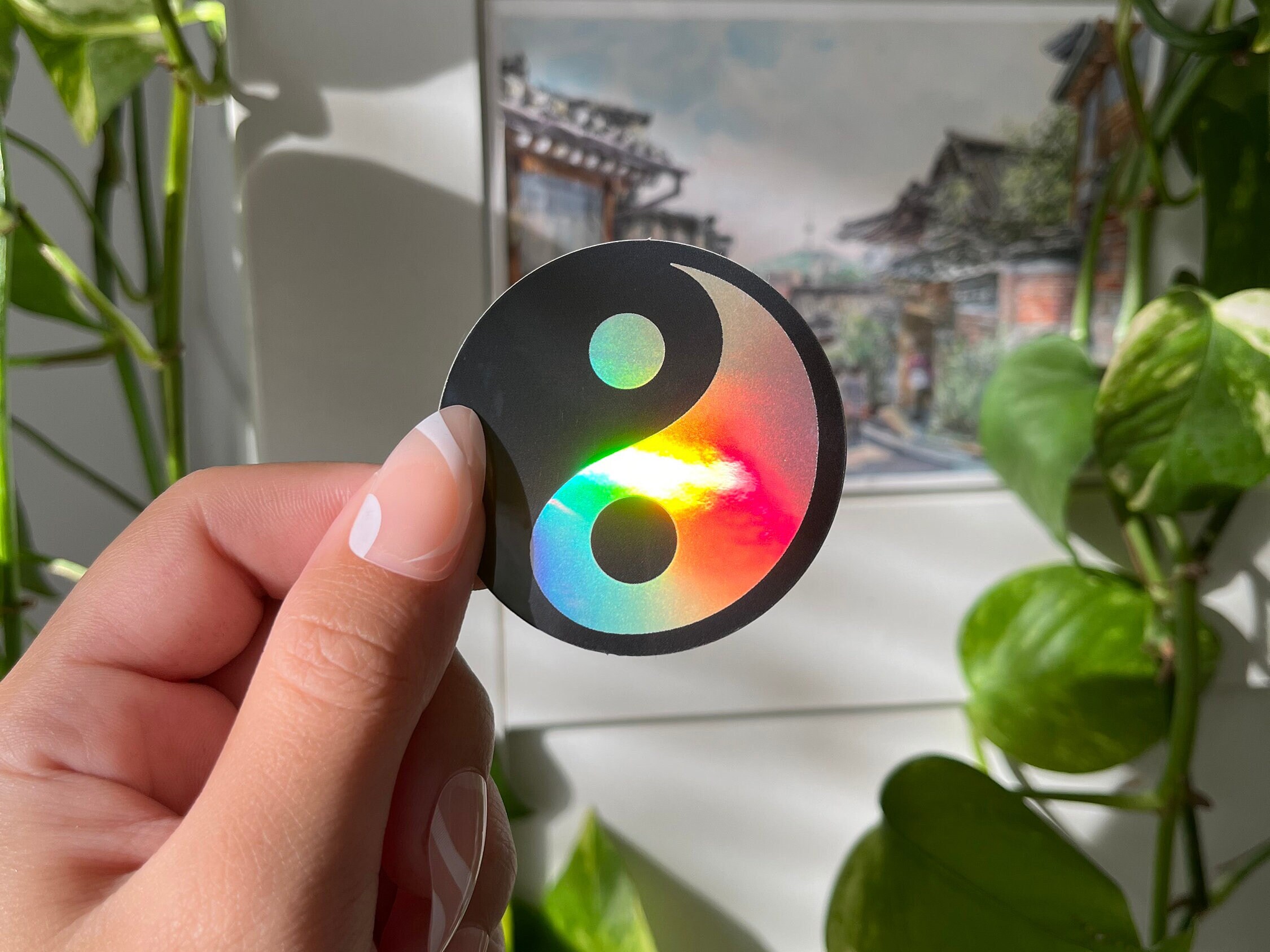 Holographic Yin Yang Sticker Cute Waterproof Vinyl Sticker - Etsy