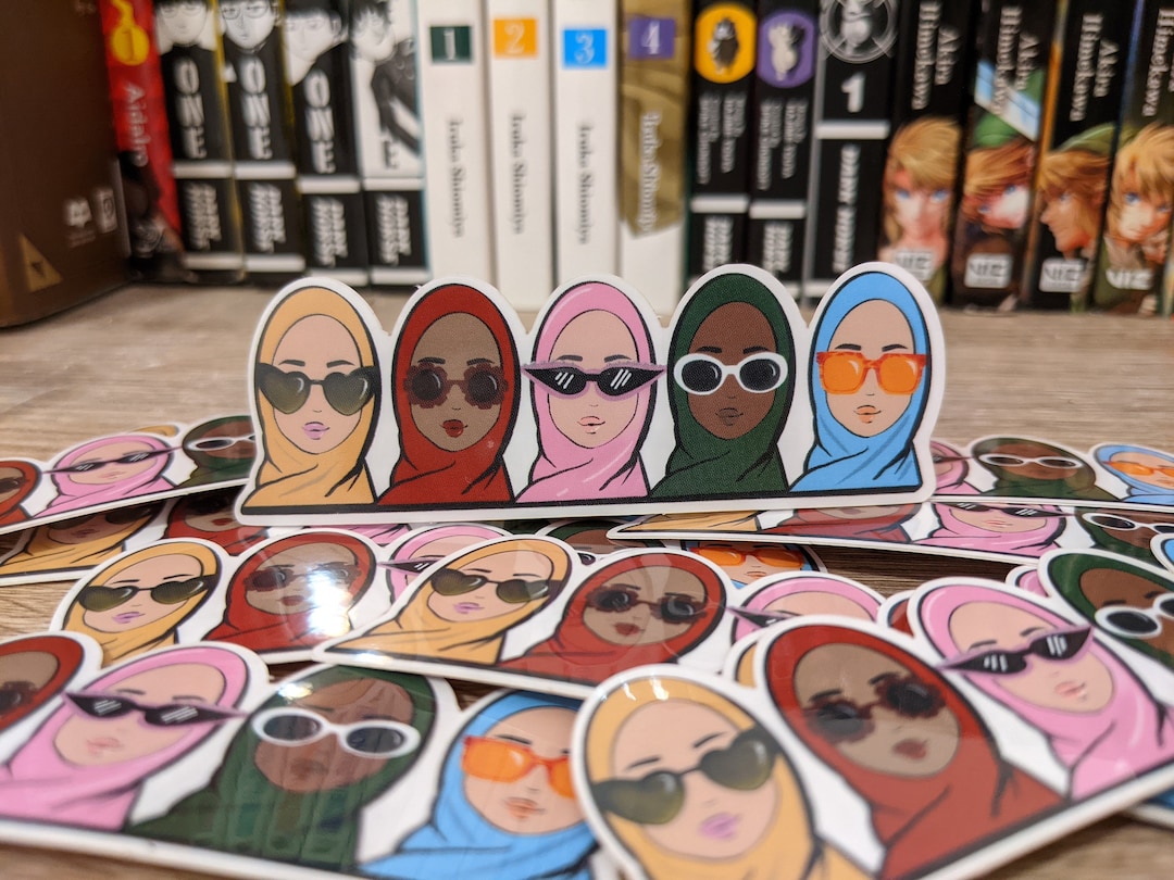 Cute Hijabi Girl Sticker | Waterproof Vinyl Sticker for Laptop, Water ...