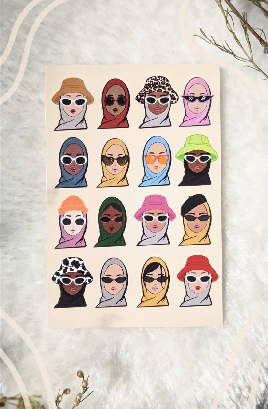 Hijabi Girl Print Muslim Art Print Postcard Bookmark | Etsy