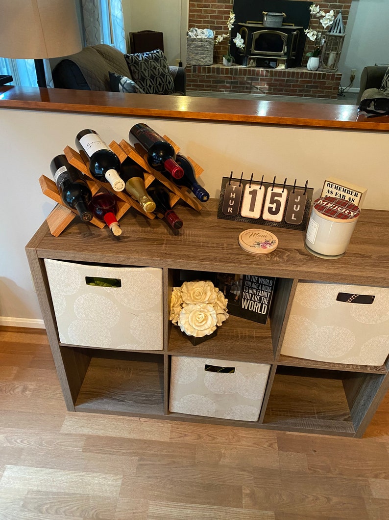 Handcrafted Oak Wood 7-bottle Wine Rack - Etsy