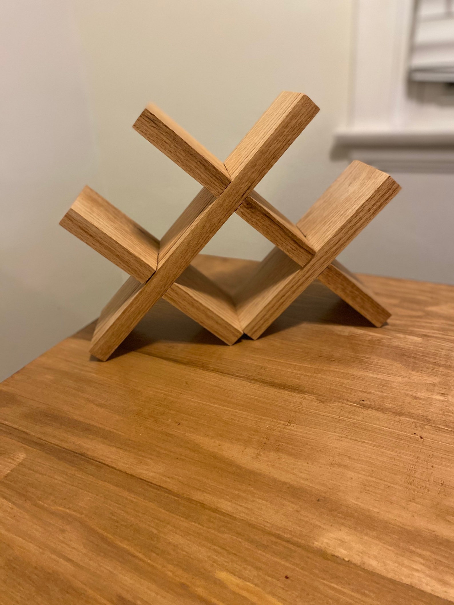 Handcrafted Oak Wood Wine Rack - Etsy