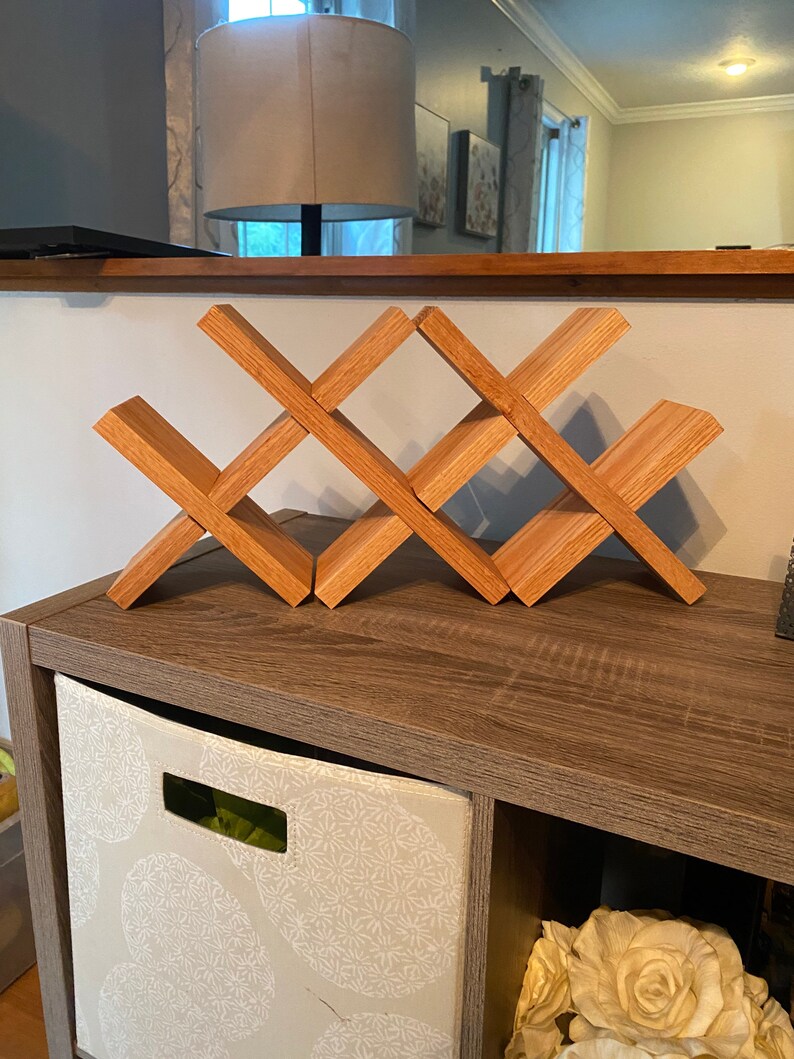Handcrafted Oak Wood 7-bottle Wine Rack - Etsy