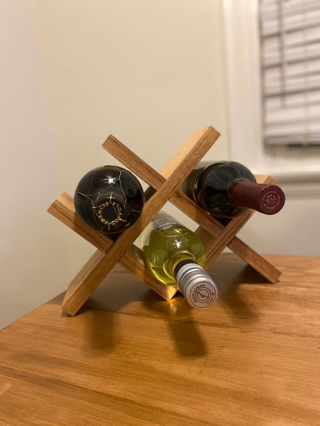 Handcrafted Oak Wood Wine Rack - Etsy
