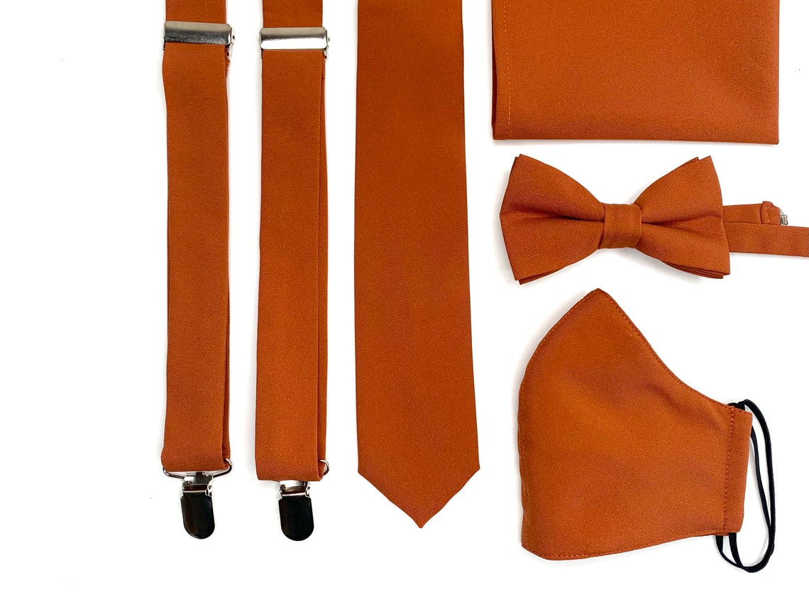 Rust Necktie / Copper Rust Necktie / Bow Tie / Suspenders / | Etsy