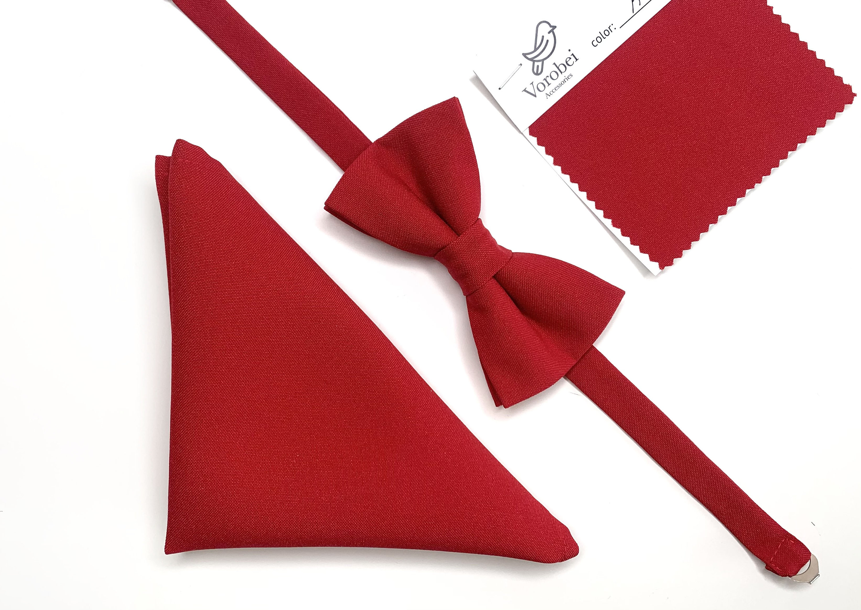 RED Corbata / corbata / pajarita / tirantes / Pocket Square / - Etsy España