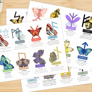 Butterfly Rune Deck, Printable Rune Cards, Rune Set, Oracle Deck ...