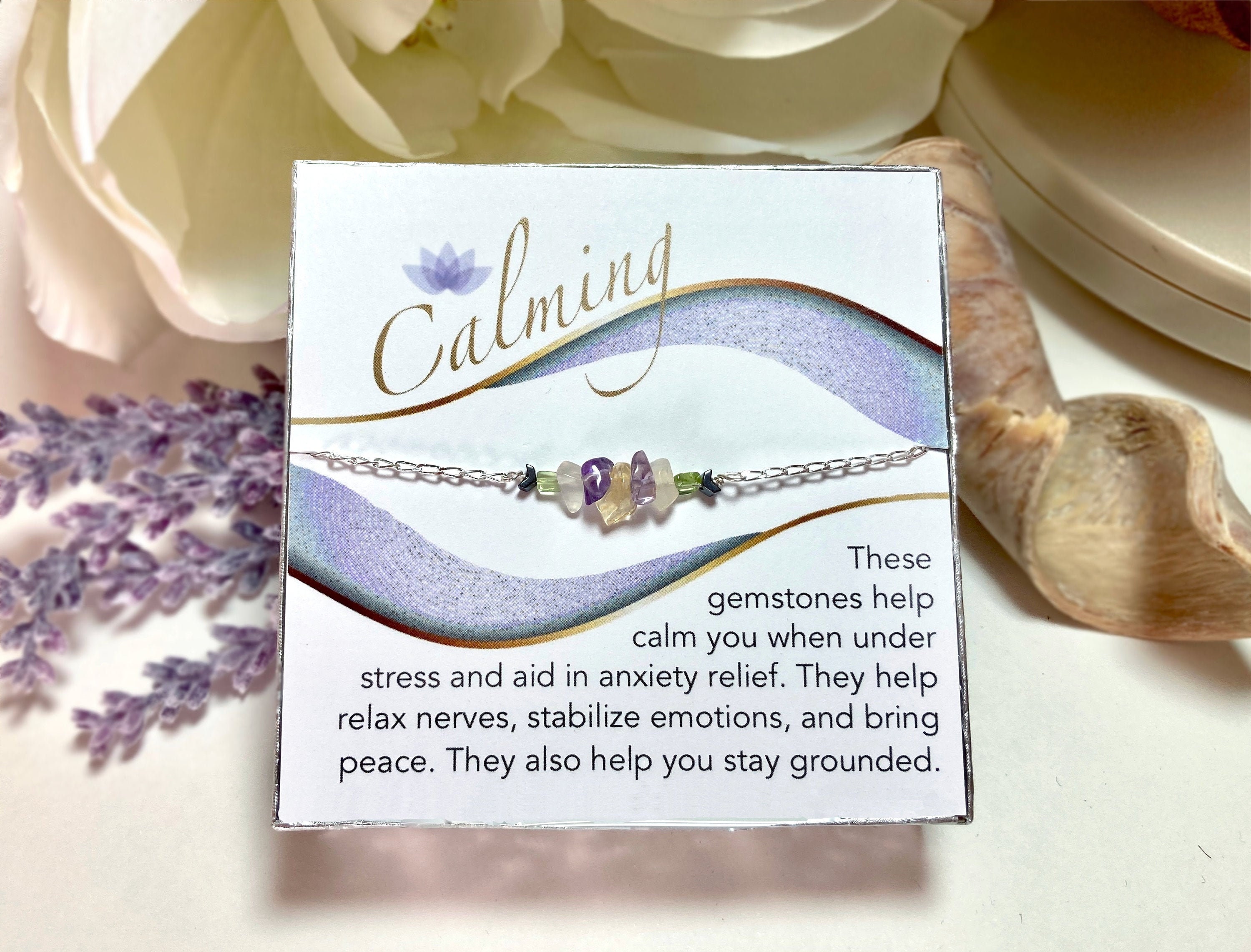 Calming Bracelet Anxiety Bracelet Mindfulness Gift Amethyst | Etsy